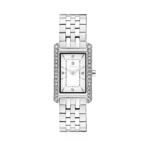 SIF JAKOBS JEWELLERY Martina Silver Plated Zirconia Watch - Stainless Steel Silver